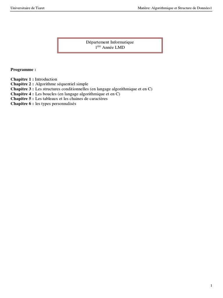 Introduction à l'Algorithmique et C | PDF | Langage de programmation | Programmation informatique