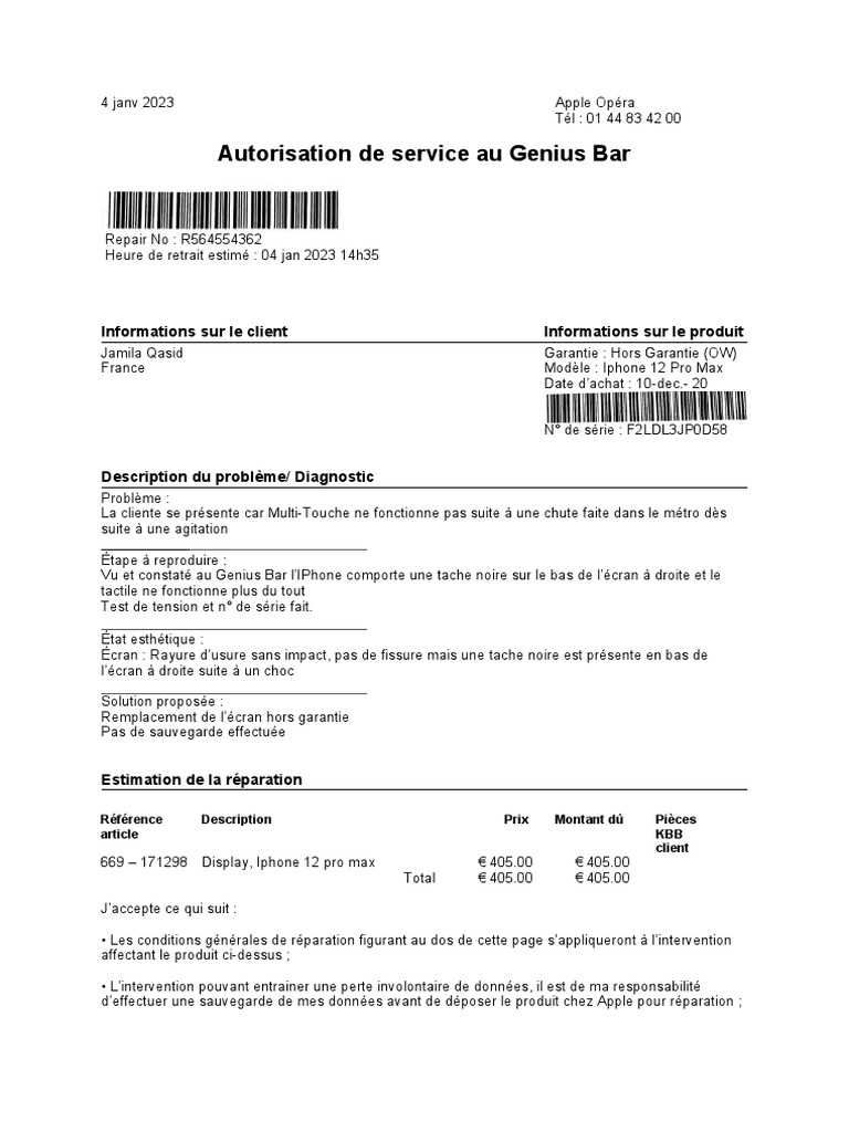 Facture Apple | PDF | Apple Inc. | iPhone