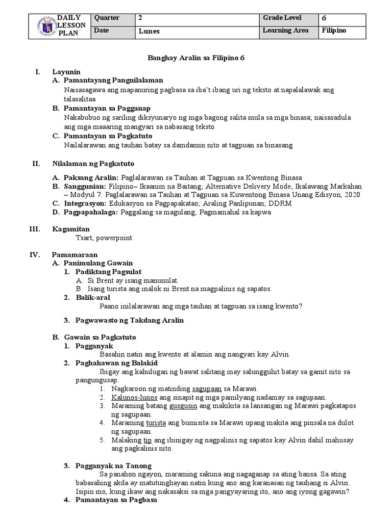 Q2 - Week 3 - Filipino 6 | PDF