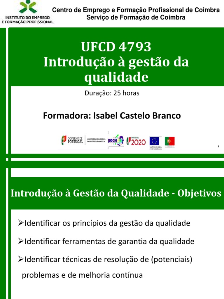 UFCD 4793_Introdução à Gestão Da Qualidade | PDF | Qualidade (negócios ...