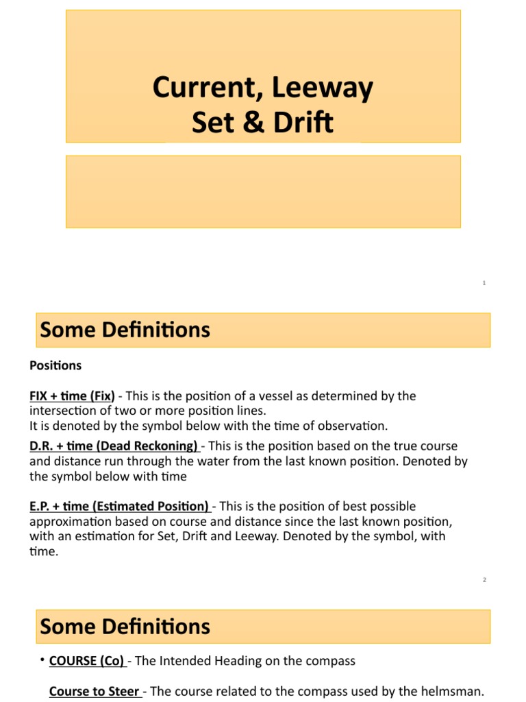 CP 1-8 - PPT - Current, Leeway, Set & Drift | PDF | Tide | Metrology