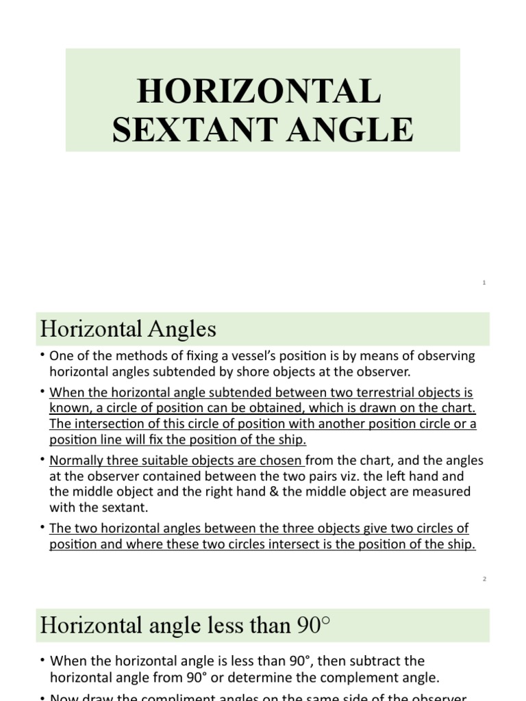 CP 1-6 - PPT - Horizontal Sextant Angle | Download Free PDF | Angle ...