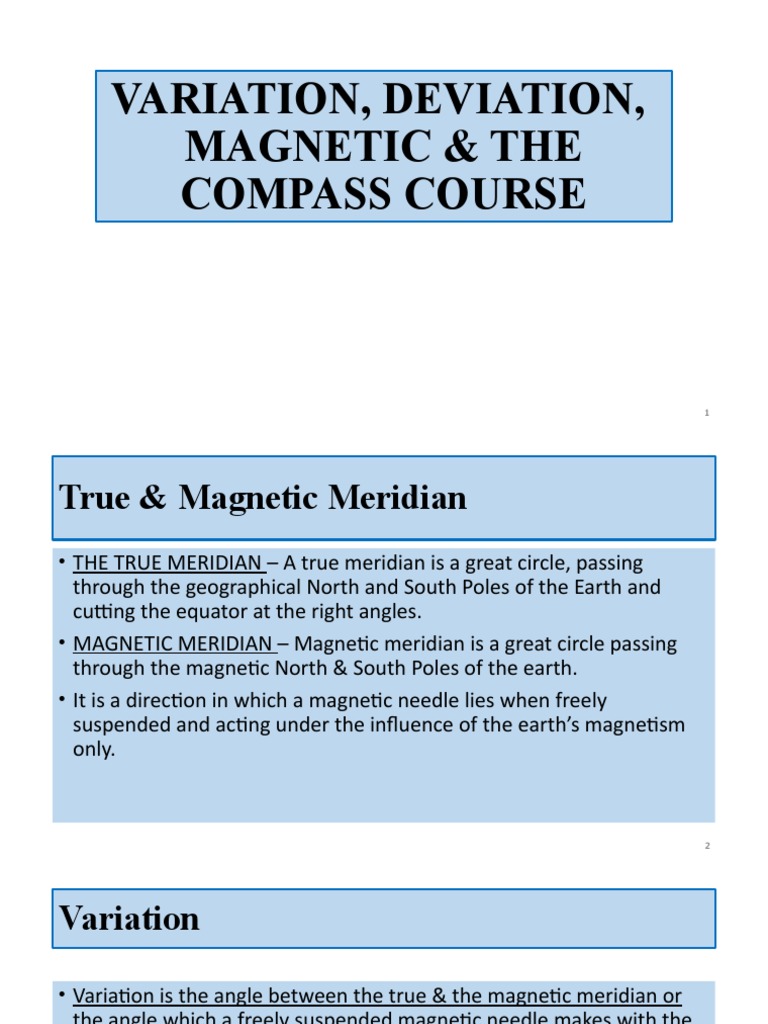 CP 1-5 - PPT - Variation, Deviation, Mag & Comp Course | PDF | Compass ...