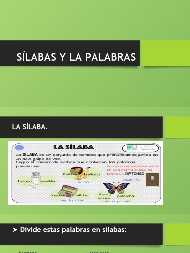 Las Sílabas y Las Palabras | PDF | Morfología Lingüística | Fonología