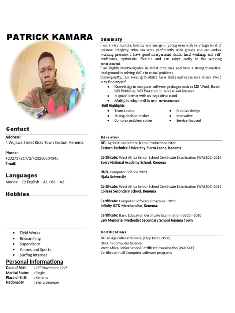 CV PK | PDF | Information | Census