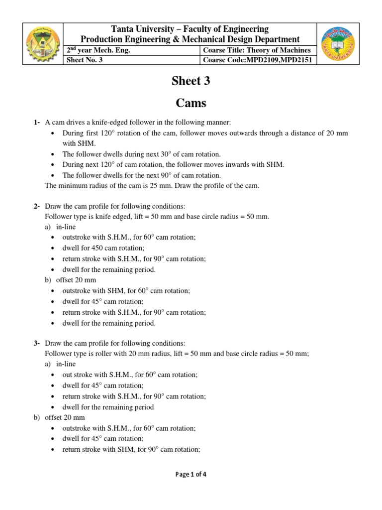 Sheet 3 | PDF | Acceleration | Rotation Around A Fixed Axis