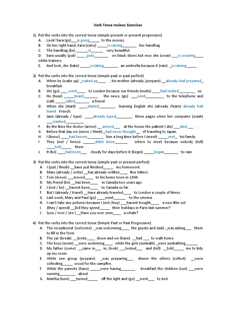 Verb-Tense-Review-Exercises (1) FINISHED | Download Free PDF ...