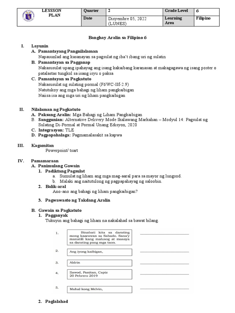 Q2 - Week5 - Filipino 6 | PDF