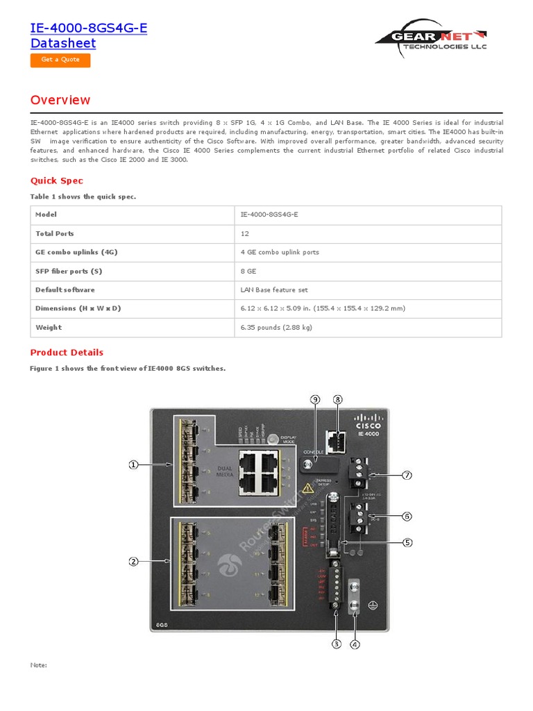 Ie 4000 8gs4g e Datasheet Converted 1 | Download Free PDF | Network ...
