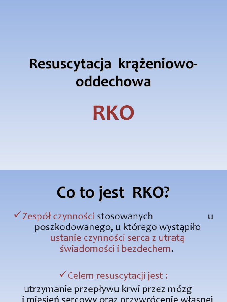 Resuscytacja Krążeniowo-Oddechowa | PDF