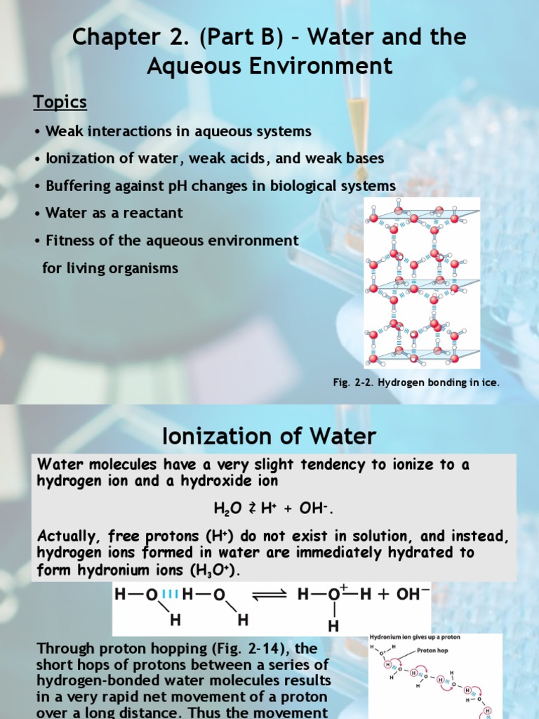 Chapter 2b-Water and The Aqueous Environment | PDF | Acid Dissociation ...