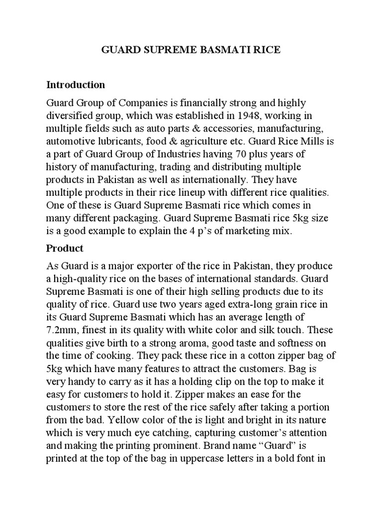 Guard Group of Companies | PDF | Rice | Brand