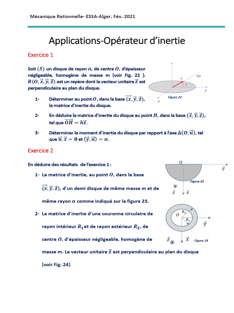 Matrices d'inertie des solides homogènes | PDF | Quantité | Mécanique