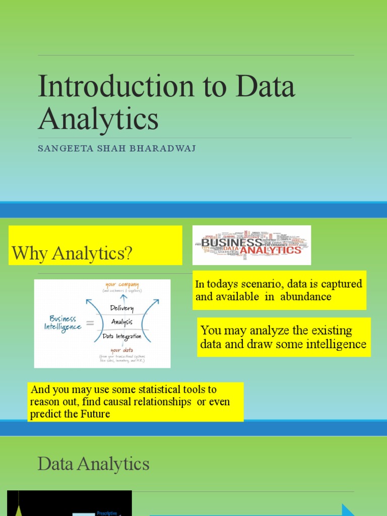 Session 1 INtroduction To Data Analytics | Download Free PDF | Machine Learning | Statistics