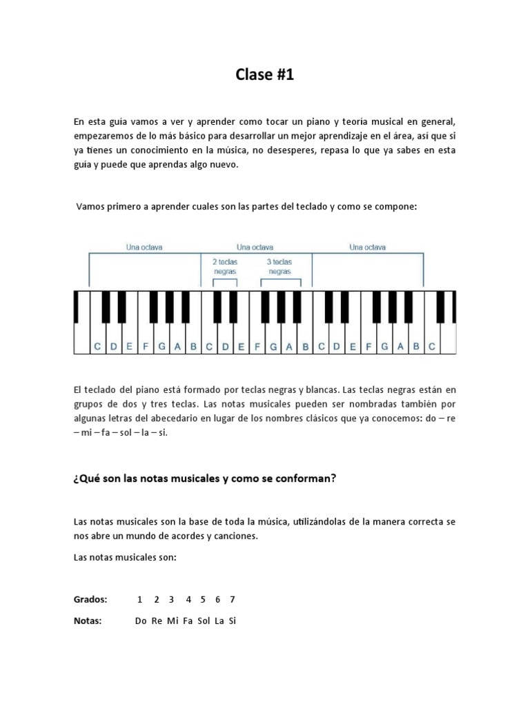 Introducción al Piano para Principiantes | PDF