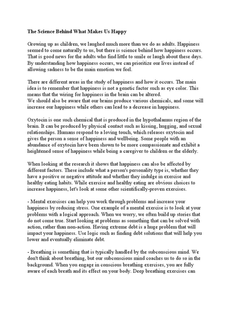 The Science Behind What Makes Us Happy | PDF | Happiness | Meditation