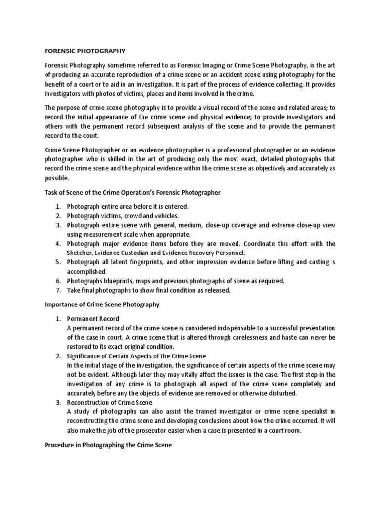 Forensic Photography | PDF | Crime Scene | Crafts