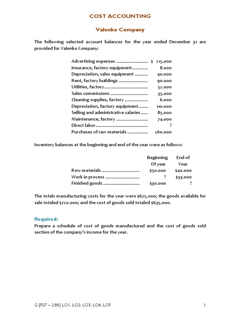 CA2 Valenko Company | PDF | Inventory | Financial Accounting