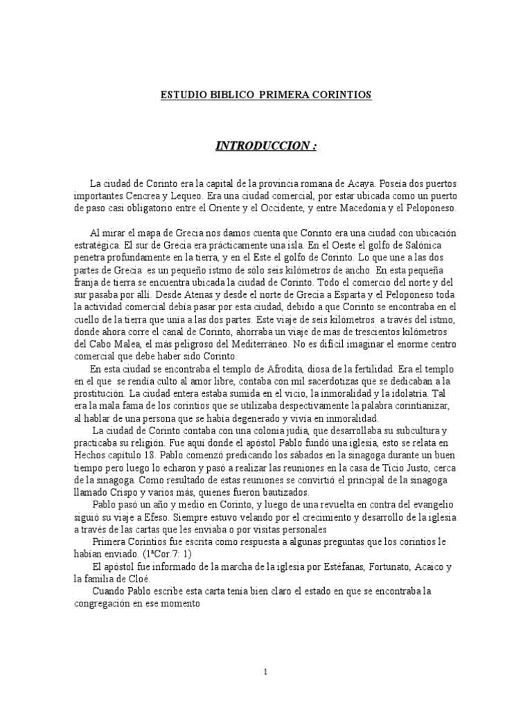Primera Corintios | PDF | Pablo el apóstol | Jesús