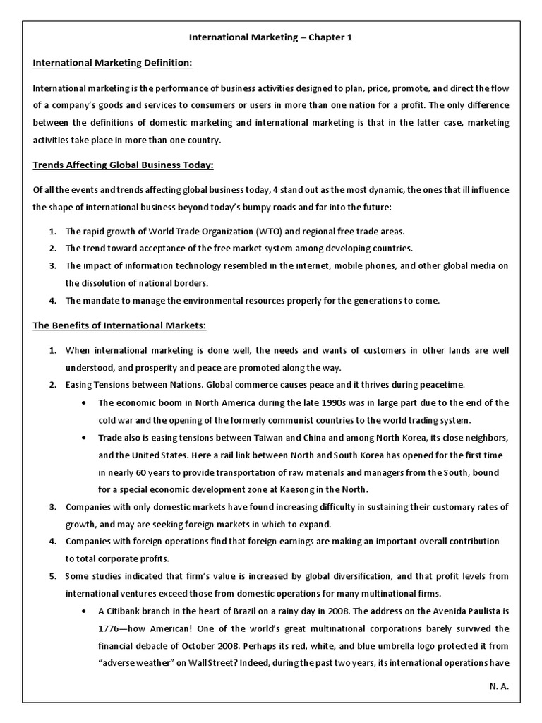 International Marketing CH1 | PDF | Marketing | Market (Economics)