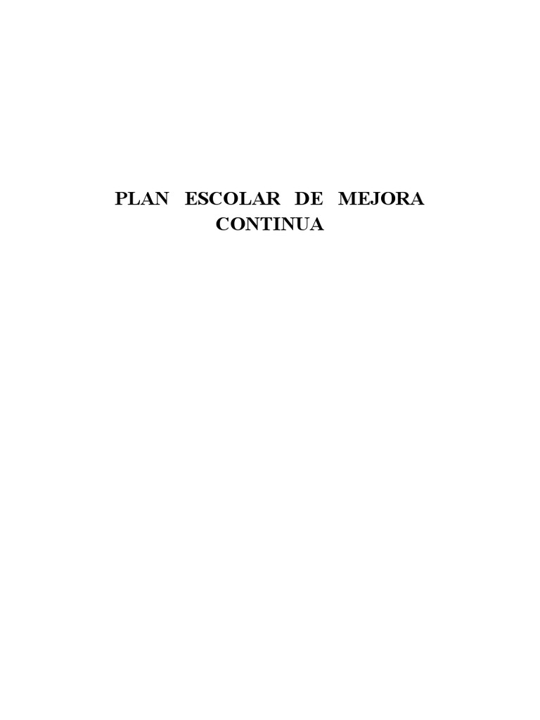 Plan Escolar de Mejora Continua (Pemc) | PDF