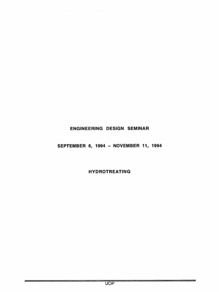Hydrotreating Unit Design | PDF