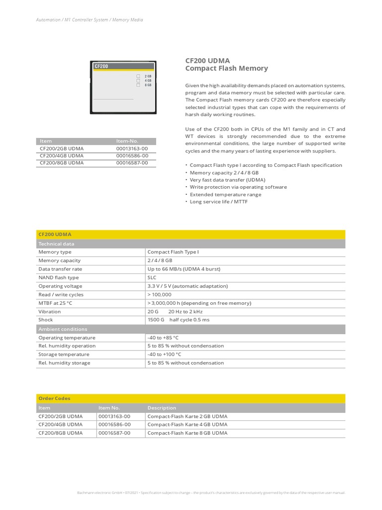 CF200-UDMA en | PDF | Flash Memory | Computer Architecture