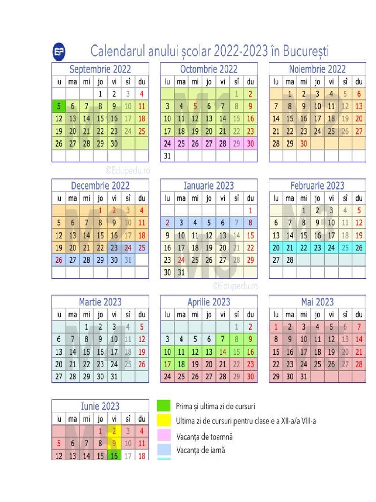 Calendar An Scolar 2022-2023 | PDF