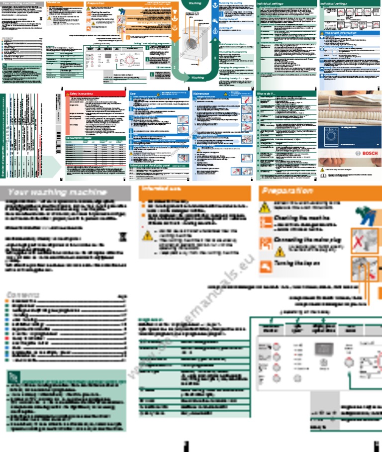 WAE28366GB Bosch Washing Machine Manual | PDF | Washing Machine | Laundry