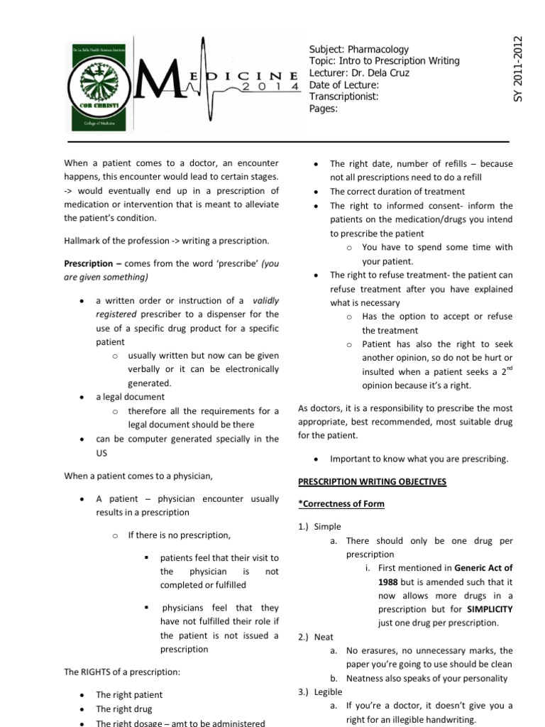 2011 07 PHARMA Prescription Writing | Medical Prescription ...