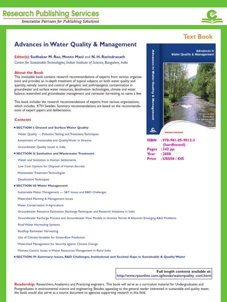Water Quality | PDF | Water Resources | Water Resource Management