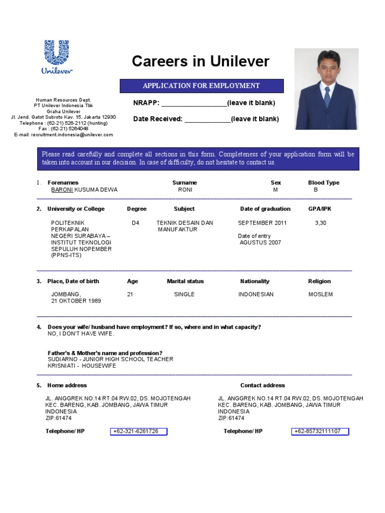Careers at Unilever Indonesia - Job Application Guide | PDF | Unilever ...