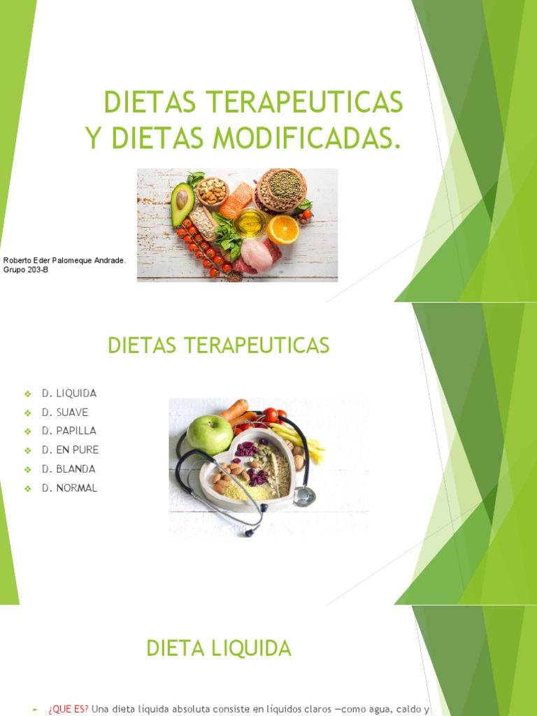 Dietas Terapéuticas y Modificadas | PDF | Dieta | Alimentos