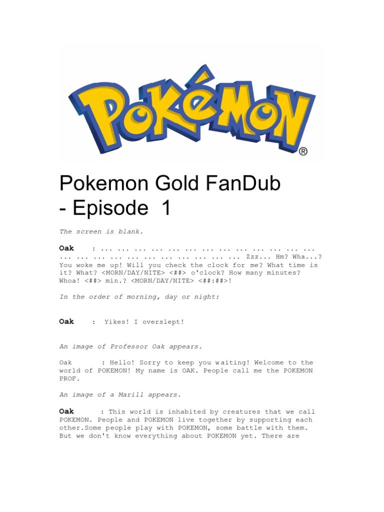 Episode 1 Script 2.0 | Pokémon | Nintendo Franchises