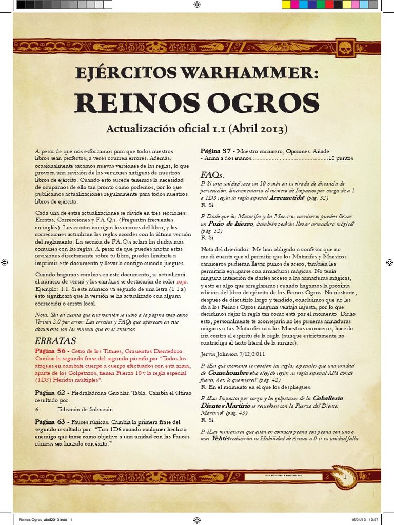 Actualización Reinos Ogros 1.1 | PDF