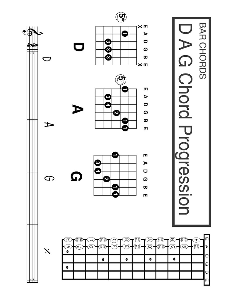 D A G Chord Progression Bar Chords | PDF