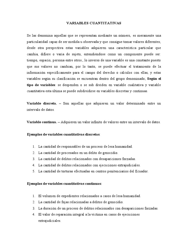 Variables Cuantitativas | PDF | Hora | Science