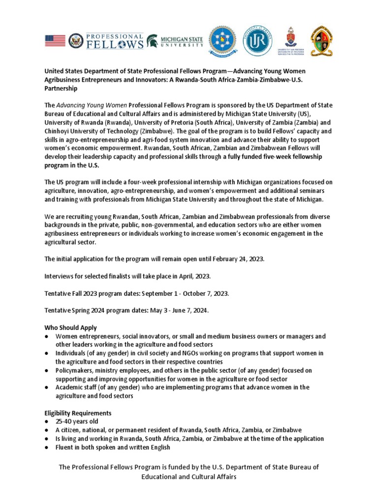 PFP Fellowship Program Announcement 2023 | PDF | United States ...