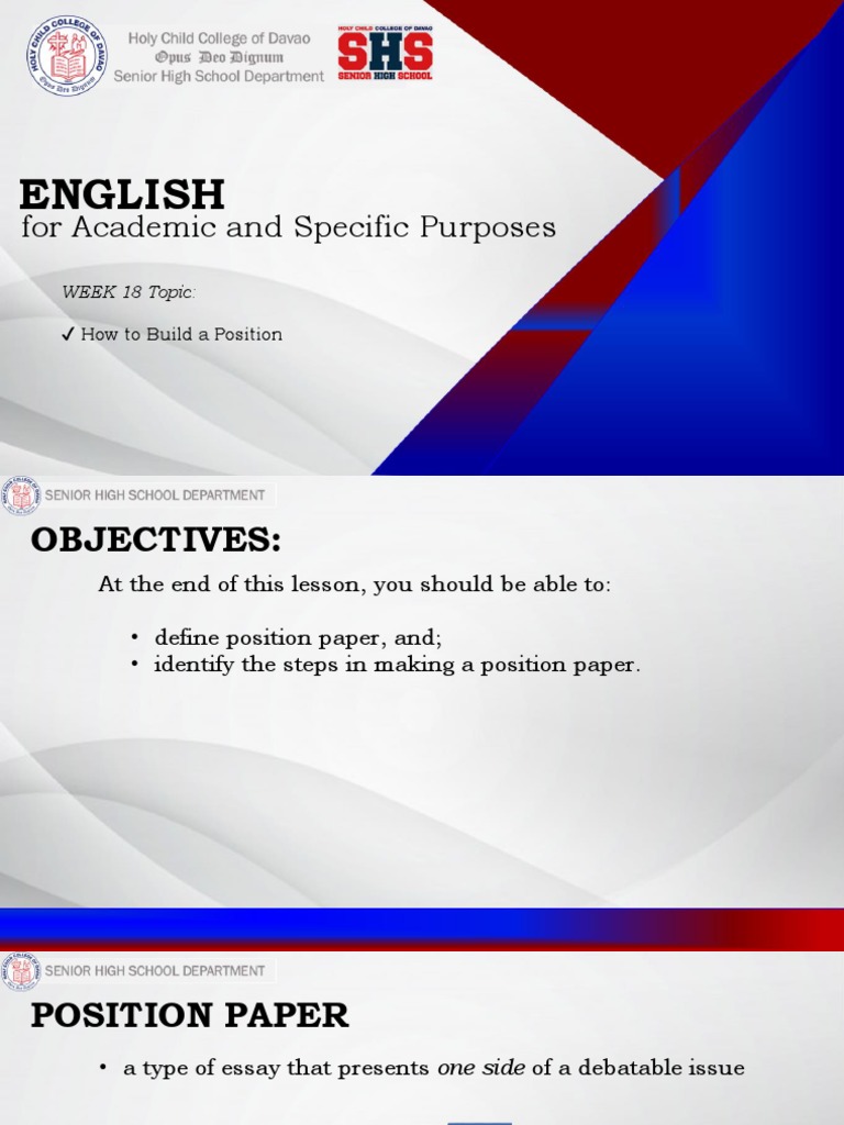 11.+EAPP Week+18 How+to+Build+a+Position | PDF | Argument | Evidence