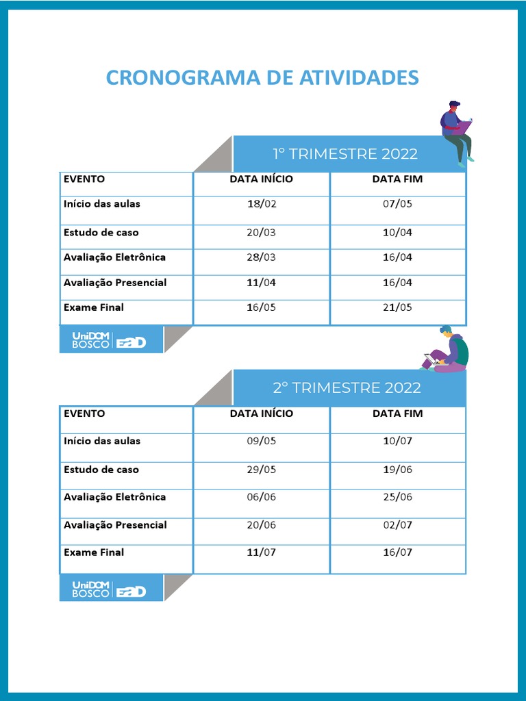 Cronograma de Atividades 2022 - Ead | PDF