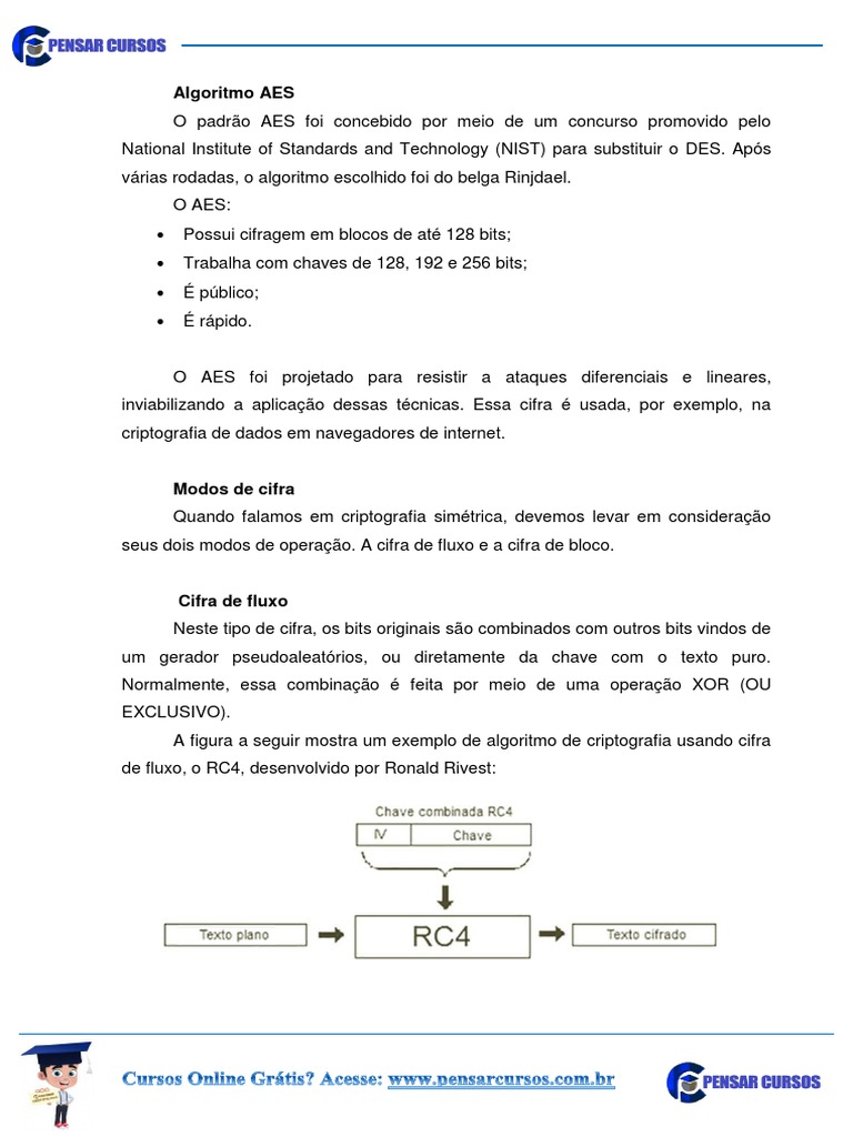 Algoritmo AES | Download grátis PDF | Criptografia de chave pública ...
