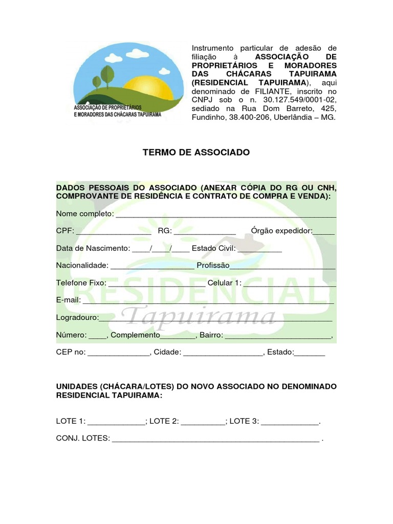 Termo de Associado | PDF