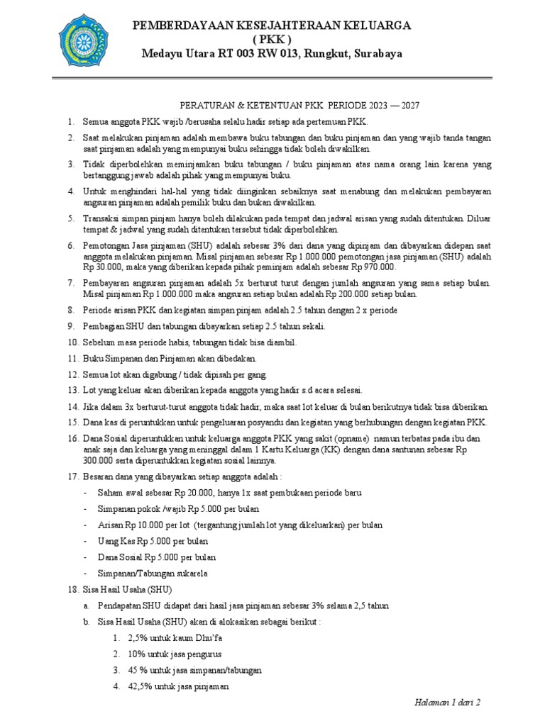 Ketentuan PKK 2023 | PDF | Bisnis