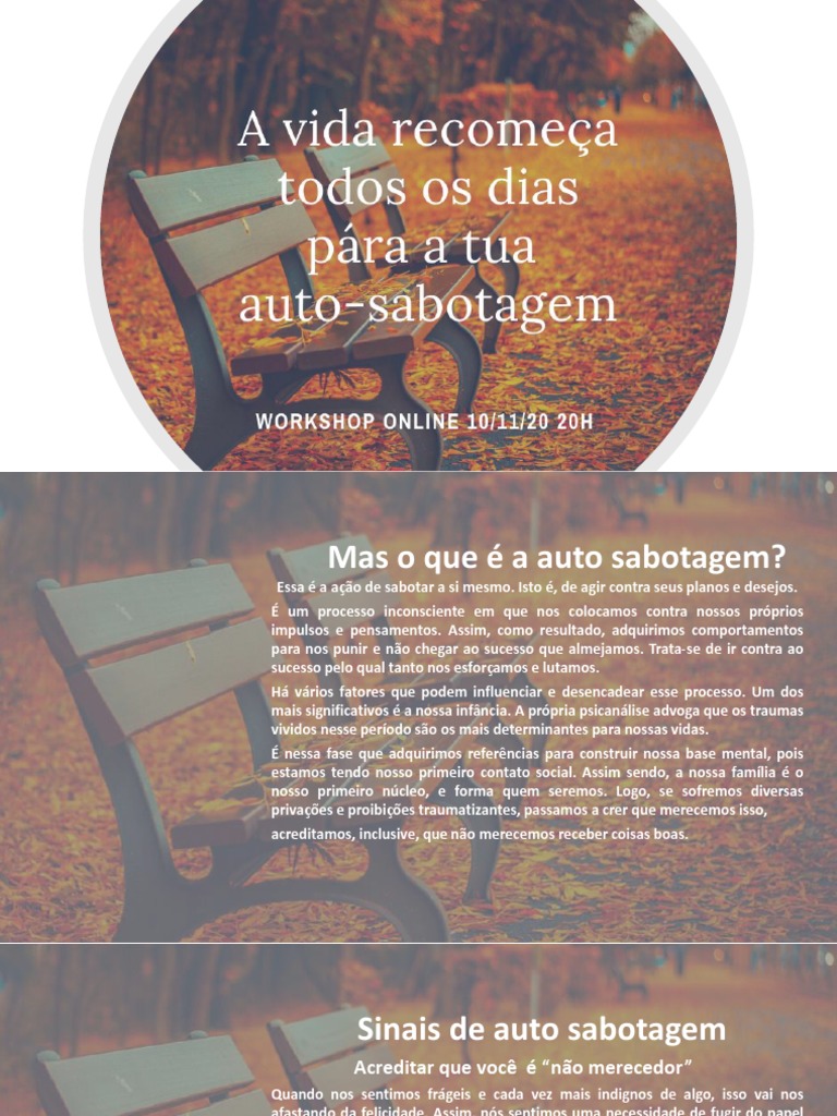 Entendendo a Auto Sabotagem | PDF