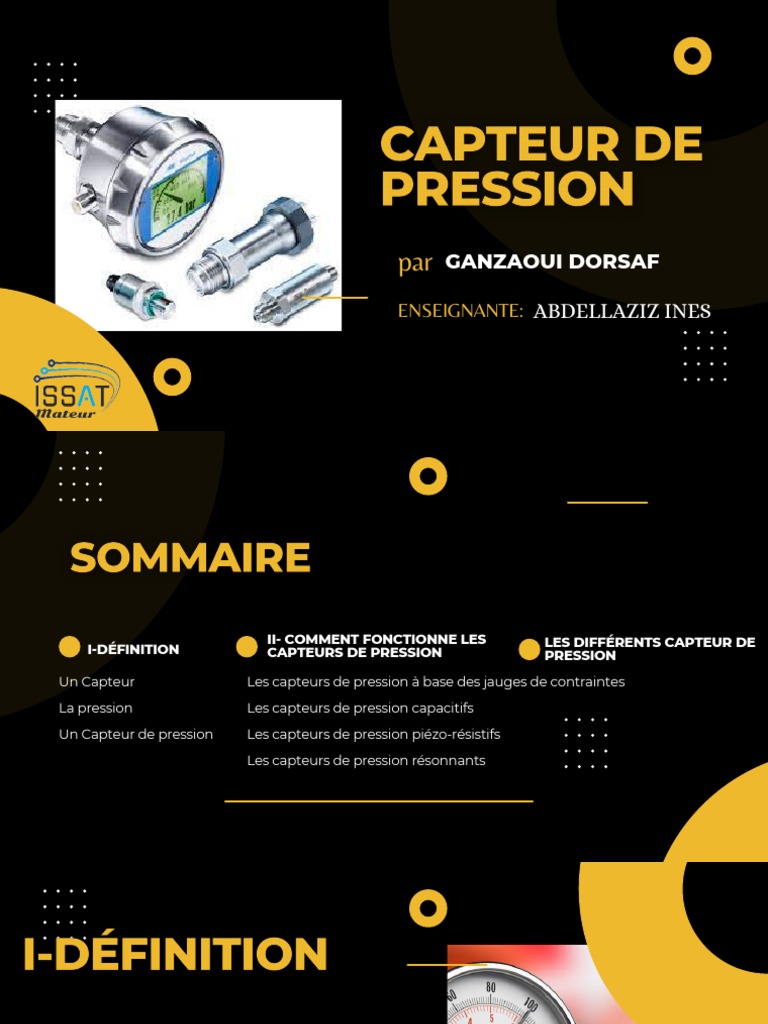 Types de capteurs de pression expliqués | PDF | Pression | Capteur