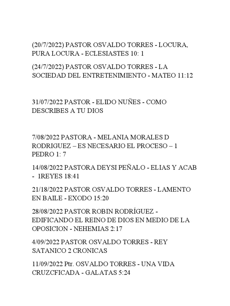 Temas de Predicas | PDF