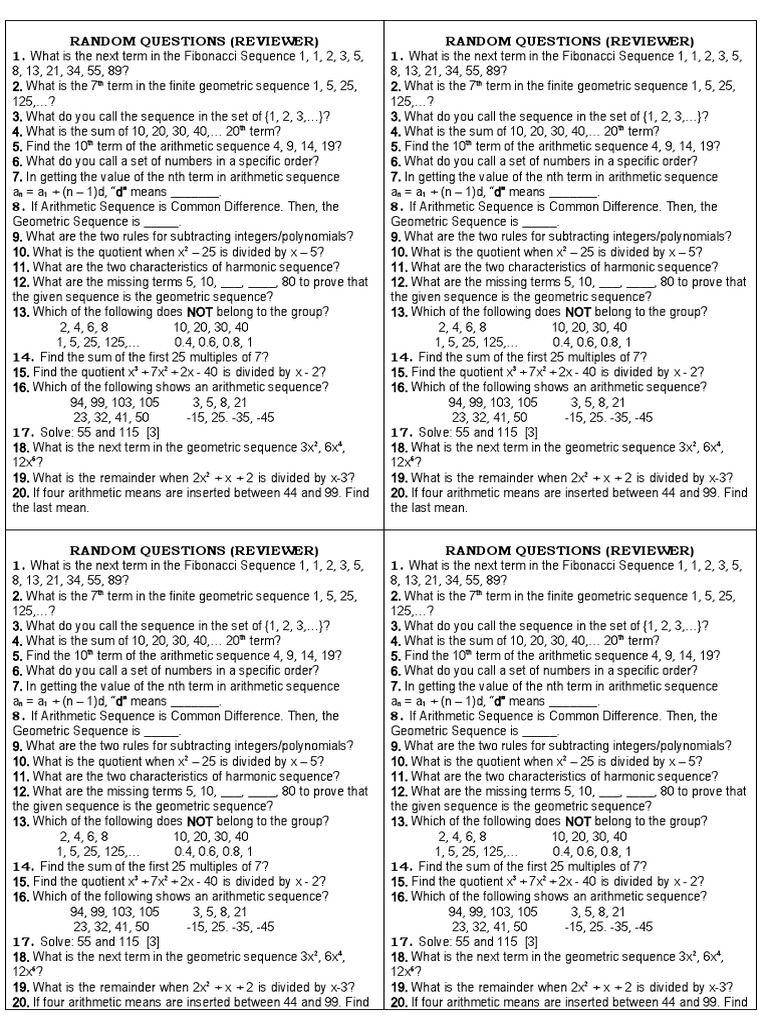 Q1 - Math 10 Reviewers | PDF | Arithmetic | Polynomial