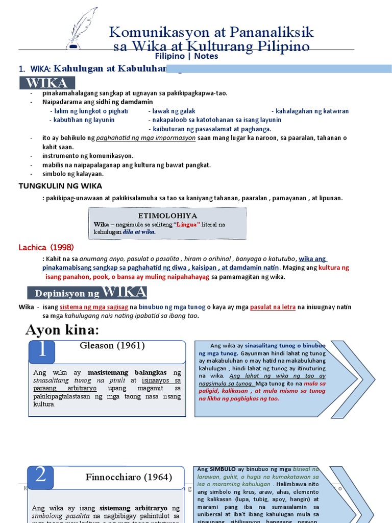Komunikasyon at Pananaliksik Sa Wika at Kulturang Pilipino (Kompan) | PDF