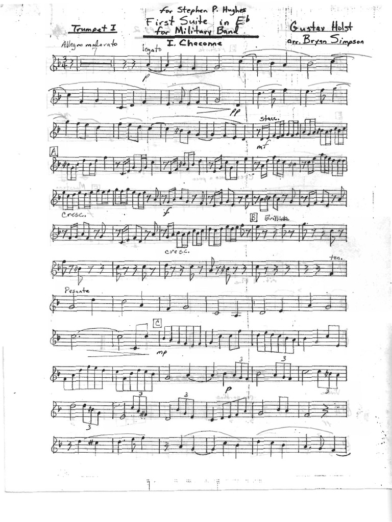 First Suite in Eb For Military Band - Trumpet 1 | PDF