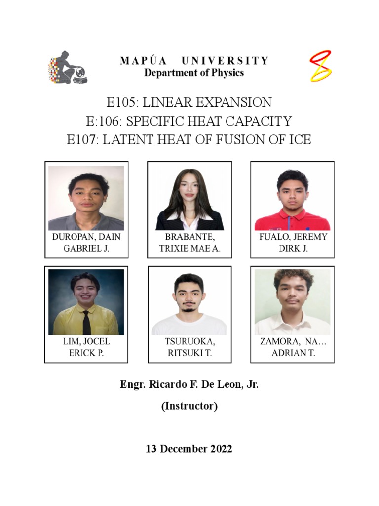 Phys101l - A6 - Group 1 - E105 - E106 - E107 - 2Q2223 | PDF | Heat | Thermal Expansion